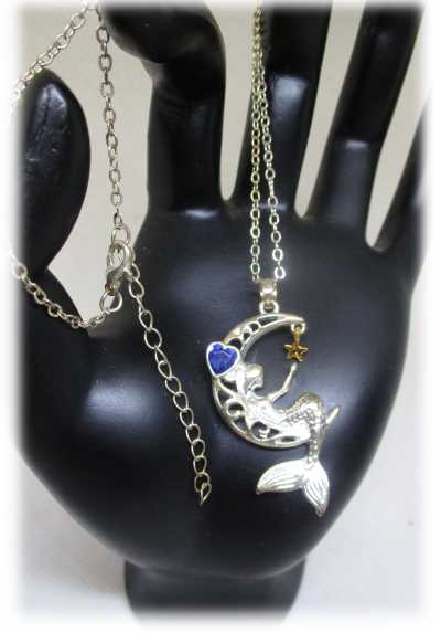 Anhänger Kette Nixe im Mond