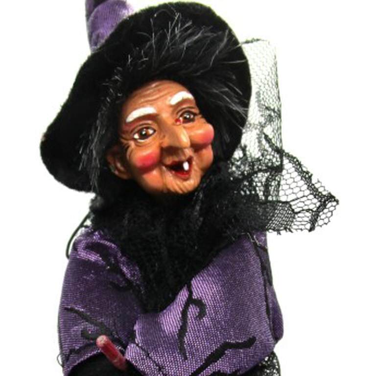 Hexenfiguren auf Besen zum aufhängen Hexe Figur