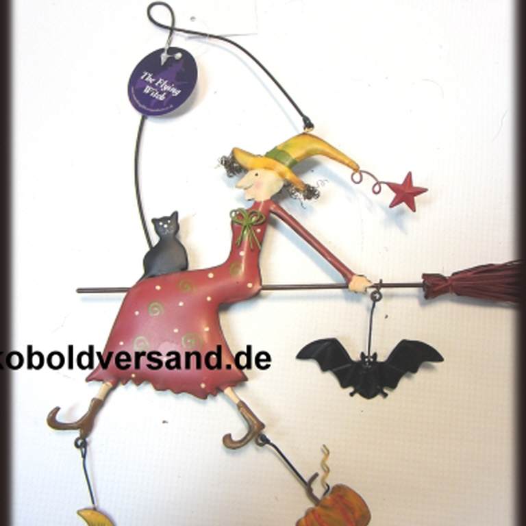 Hexenfiguren auf Besen zum aufhängen Hexe Figur